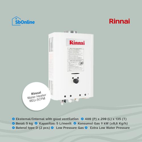 Jual RINNAI Water Heater Gas 5 Liter - REU 5 CFM - Kota Semarang - Springbed Online | Tokopedia