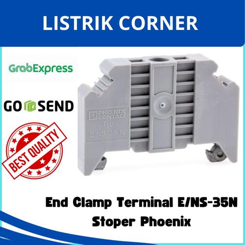 Jual End Clamp Terminal E/NS-35N Stoper Phoenix Contact 0800886 Black ...