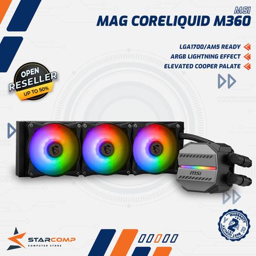 Promo MSI MAG CORELIQUID M360 AIO Liquid Cooling 360mm CPU Cooler M 360 ...