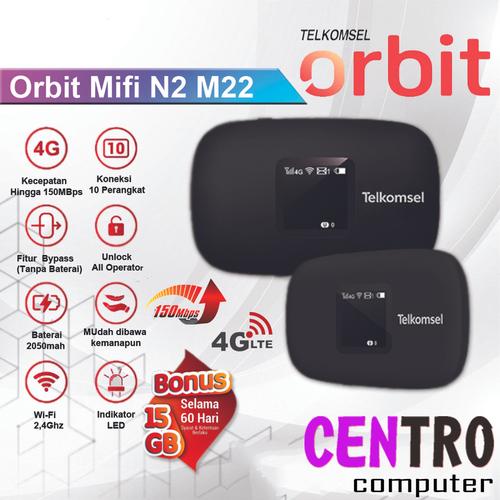 Jual Modem MiFi ORBIT N2 HKM M22 Modem WiFi Telkomsel 4G LTE free kuota ...