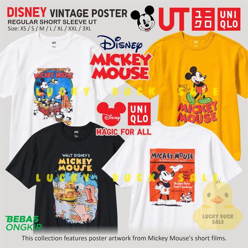 Jual UNIQLO Disney Vintage Poster UT Shirt Mickey Mouse Kaos Pluto ...