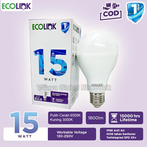 Jual Lampu LED Bohlam 15w Bulb Ecolink Putih Warm White 15watt 15 Watt ...
