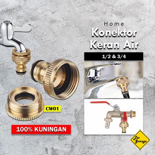 Promo Sambungan Kran Selang Mesin Cuci Cucut Keran Taman 1/2 3/4 ...