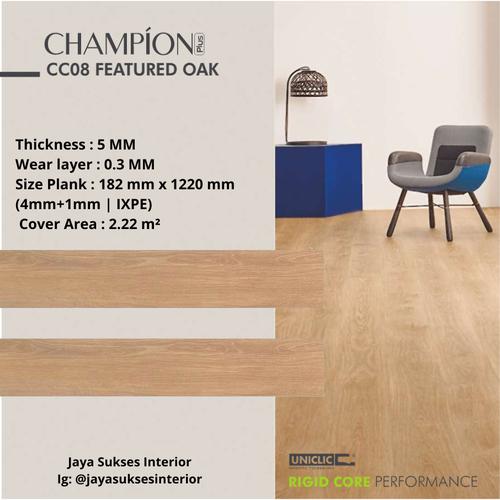 Jual lantai kayu vinyl spc champion tebal 5 mm CC 08 featured oak / box ...