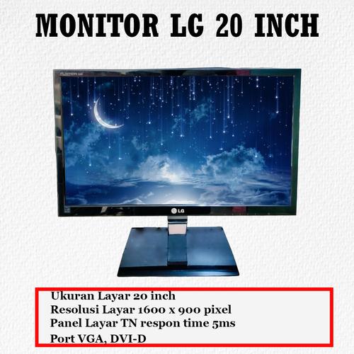Jual Monitor LED cctv kerja rumah LG 20 inch Flatron E2060 - Jakarta ...