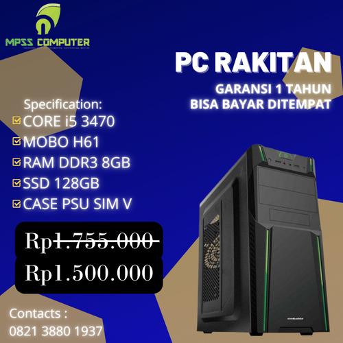 Jual PC RAKITAN / CPU RAKITAN Intel Core i5 3470 Ram 8GB SSD 128GB ...