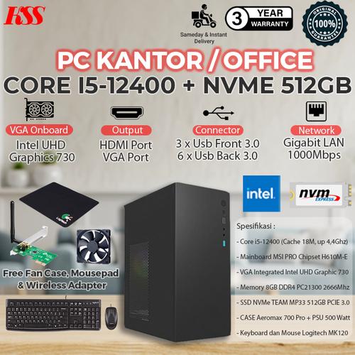 Jual Komputer/PC Rakitan Core i5 Gen Terbaru Super Cepat Office ...