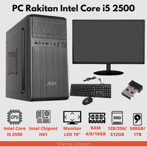 Jual Paket Lengkap PC Rakitan Komputer CPU Kantor Intel Core i5 Monitor LED - RAM 8GB, HDD 500 ...