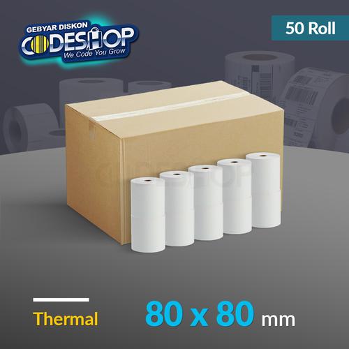 Jual Kertas Thermal 80x80 mm Codeshop Struk Printer Kasir 80mm (50 Roll ...