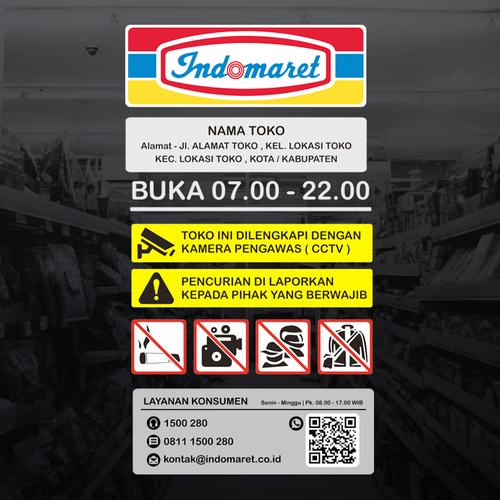 Promo Stiker Kaca Indomaret Nama Toko Logo Pintu Kiri Tanda Peringatan ...