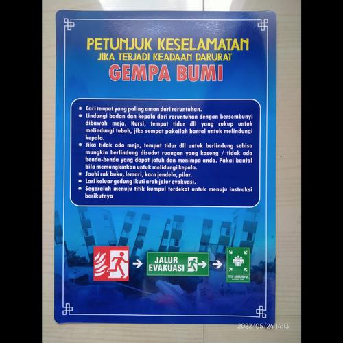 Jual Poster Petunjuk Keselamatan Gempa Bumi, Poster ke 36 - Kab ...