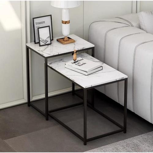 Jual Carrara Marble Black Marble Square Coffee Table Meja Tamu - Marmer ...