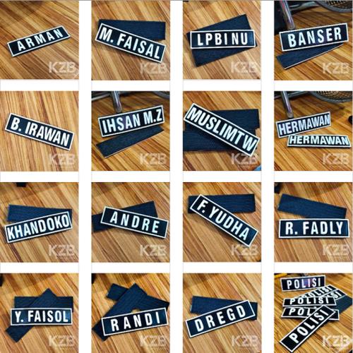 Jual QUICK SERVICE-Emblem Karet NAMA 11x3 Hitam Putih - 11 LETTERS ...