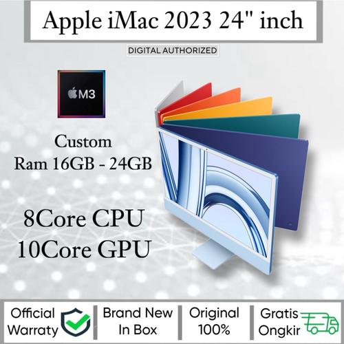 Jual iMac M3 Chip 4.5K 2023 24" inch 10GPU RAM 16GB 24GB | 256GB 512GB ...