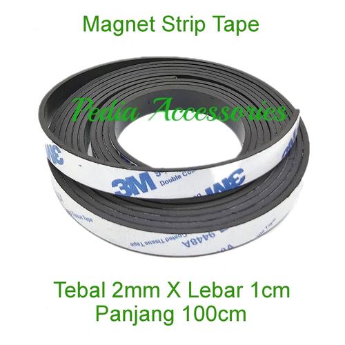 Jual Magnet Strip Lembaran Dobel Tape Tempelan Kulkas T:2mmX L:1cm ...