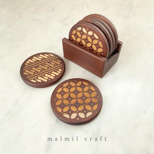 Jual 'Batik' Coaster Kayu Jati Tatakan Gelas - Malmil Craft - 1 Parang ...