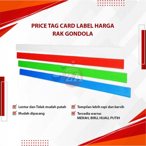 Jual Price Tag Card Label Harga Rak Gondola Minimarket 89cm - Merah ...
