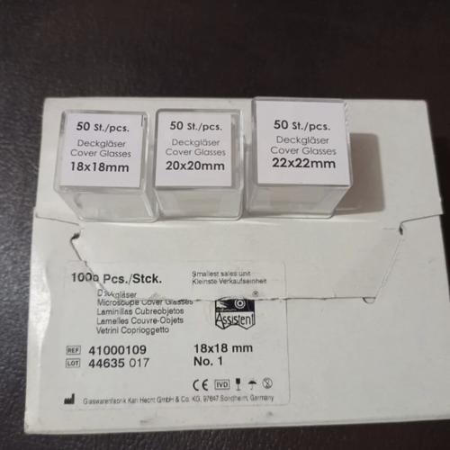 Jual kaca penutup mikroskop / deglass / coverglass/ superior - 18 x 18 ...