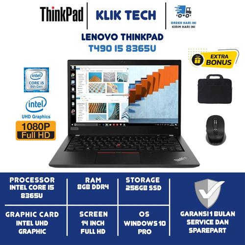 Jual Laptop kerja Lenovo Thinkpad T490 i7Gen8 16Gb 512Gb SSD FHD IPS ...