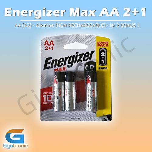 Jual Baterai Energizer Max Alkaline Size AA (A2) isi 3 ( 2 + 1 ...