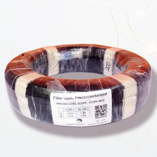 Jual IR Kabel Fiber Optik / FO Precon Fibertekno FTTH 2 core 200 meter ...