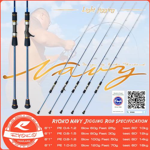 Jual RYOKO NAVY LIGHT JIGGING ROD - PE 0,8 - 1,8, OVERHEAD - Kota Denpasar - queen fishing ...