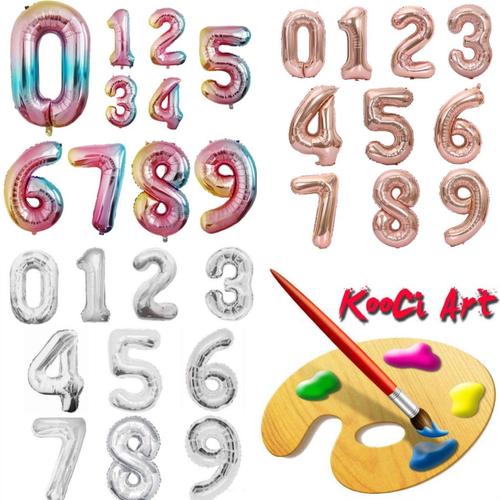 Jual Balon angka/balon foil angka rainbow pastel jumbo 80cm unik murah ...