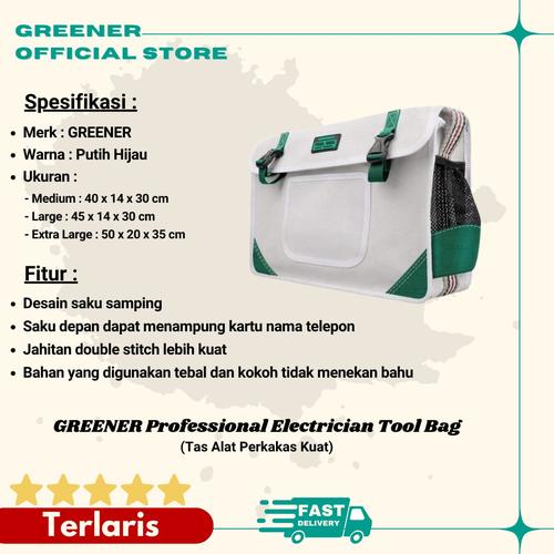 Jual GREENER Professional Electrician Tool Bag - Tas Alat Perkakas Kuat ...