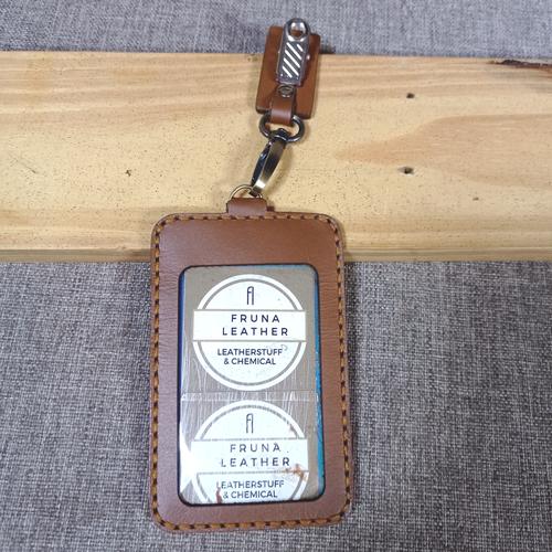 Jual Id Card Name tag Kulit Asli Card Holder Custom Nama/ Logo - Polos ...