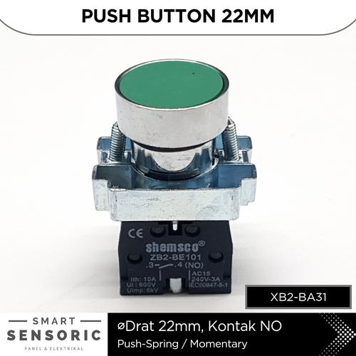 Jual 22mm Normal Spring Push Button XB2-BA Shemsco Tombol Switch ...