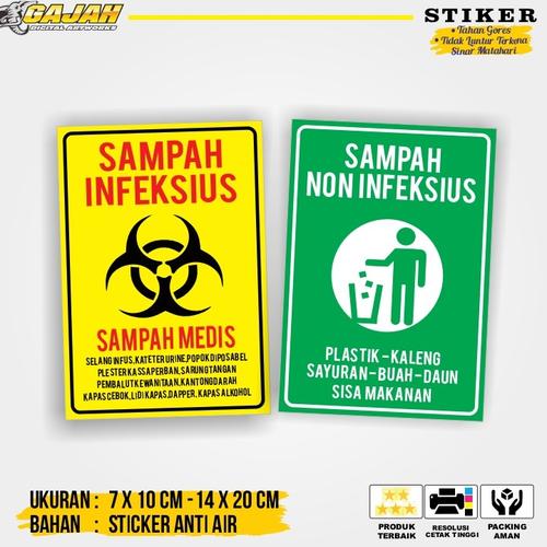 Jual stiker label sign infeksius dan non infeksius - Infeksius, 10 x 7 ...