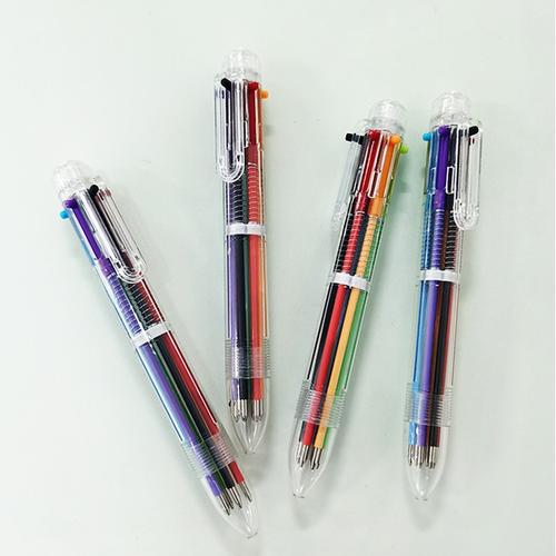 Jual Pulpen 6 Warna Transparan Pena Ballpoint Pen Six In One Color ...