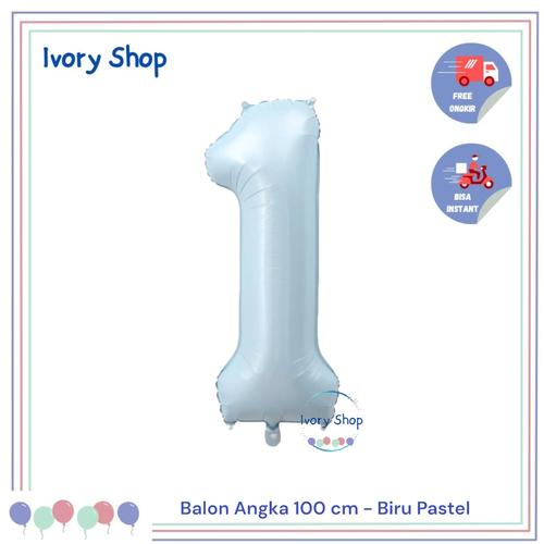 Jual Balon Foil Angka 1 Biru Pastel Baby Blue Pink Pastel Baby Pink 100 ...