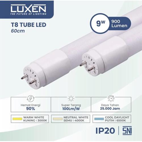 Jual Luxen Lampu TL Led T8 9W TL 60 Cm Lampu Tl 9 Watt 9W Super Terang ...