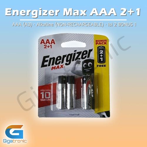 Jual Baterai Energizer Max Alkaline Size AAA (A3) isi 3 ( 2 + 1 ...
