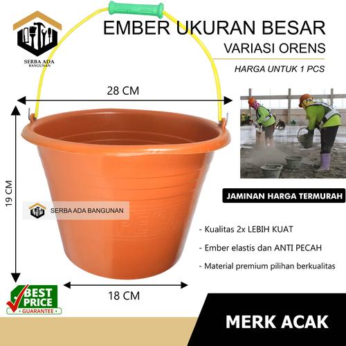 Jual Ember Plastik WARNA JUMBO BESAR & KECIL ORANGE Ember Cor Anti ...