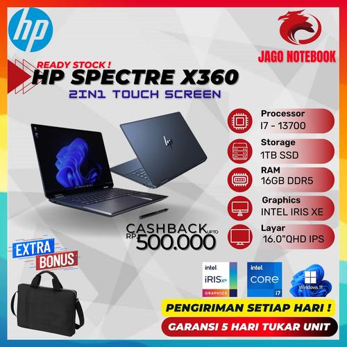 Promo HP Spectre X360 16 3K Touch I7 13700H 16GB 2TB W11 16.0 QHD IPS - PLUS PROTEKSI, 16GB ...