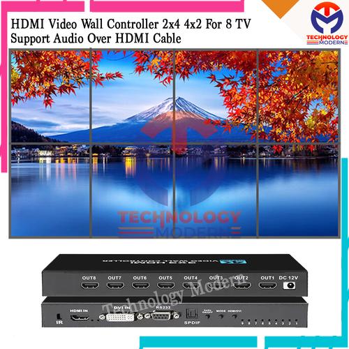 Jual 2x4 Video Wall Controller (Menggabungkan 8 TV Jadi 1 Gambar Besar ...