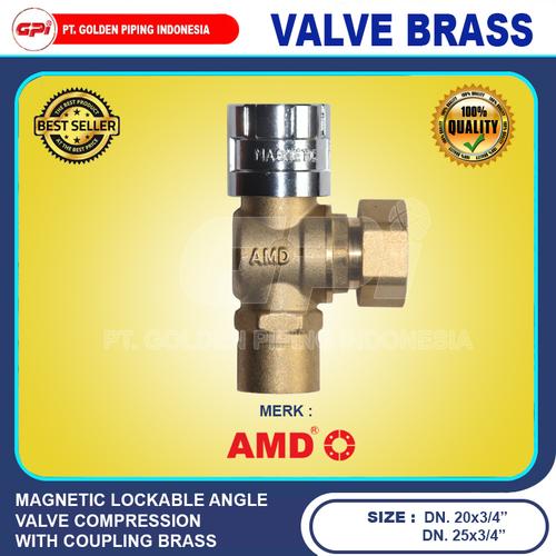 Jual MAGNETIC LOCKABLE ANGLE VALVE COMPRESSION WITH COUPLING BRASS ...