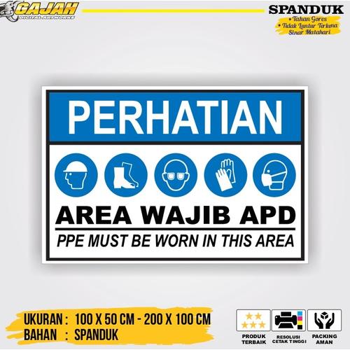 Jual Spanduk sign area wajib apd - 100 x 50 cm - Jakarta Timur - Gajah Digital Printing | Tokopedia