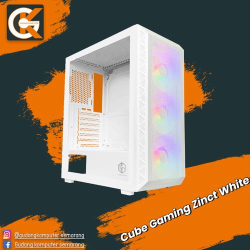 Jual Casing CUBE GAMING ZINCT WHITE - ATX SIDE TEMPERED GLASS - FRONT MESH - Kota Semarang ...