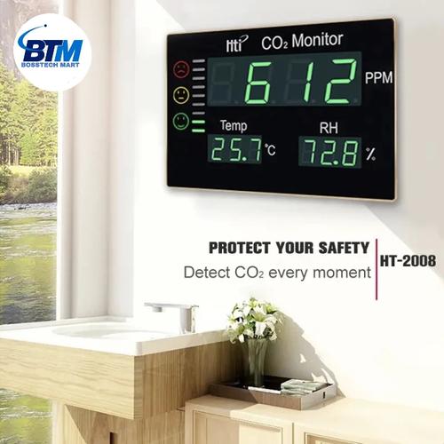 Jual HTI HT 2008 Wall-mounted CO2 Meter Karbon Dioksida HT2008 ...
