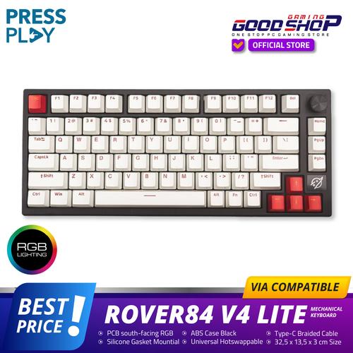 Promo ROVER84 V4 Lite 75% Wired Mechanical Keyboard by Press Play Cicil ...