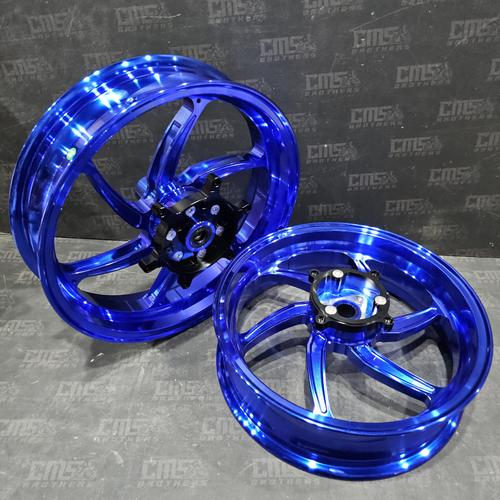 Jual Velg Velek Casting CNC Six Star 14x400 & 15x350 Honda Forza 250 ...