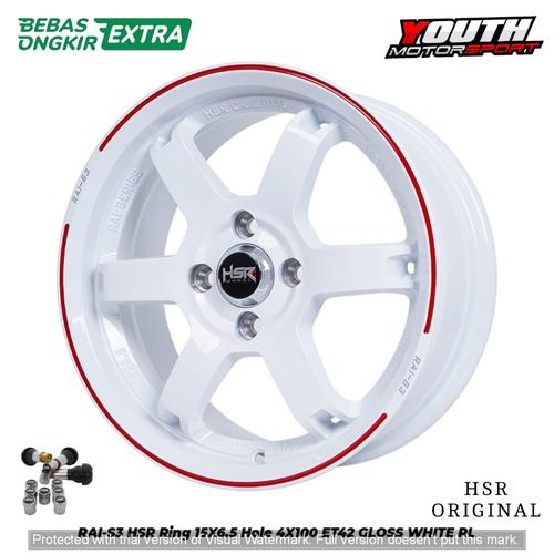 Jual Velg Jdm Ring 15 Hole 4x100 Gloss white Red Brio Jazz Calya Sigra ...