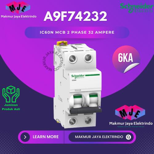Jual MCB 2 Phase 32 Ampere IC60N 2P 32A 6kA Schneider Original SNI - Jakarta Pusat - Makmur Jaya ...