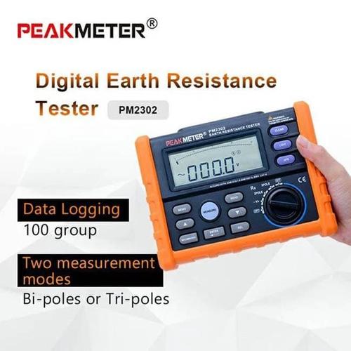 Jual Digital Ground Earth Resistance Tester Peakmeter PM2302 Voltage ...