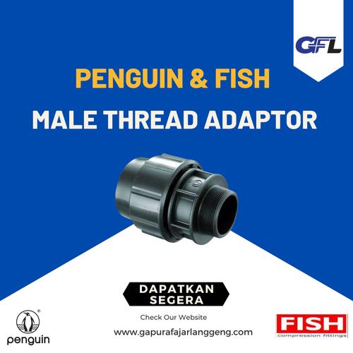 Jual Male Thread Adaptor Penguin / FISH (Aneka Ukuran) - 20mm x 1/2 ...