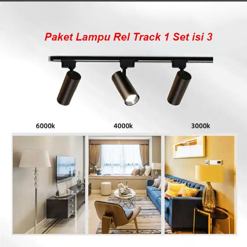 Jual 1 Set Lampu Sorot Rell Rel Spotlight Track Light 7W 10W 15W 20W ...