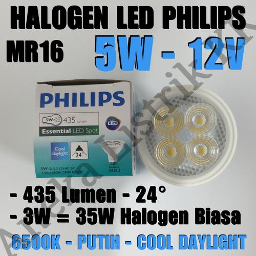 Jual PHILIPS HALOGEN LED 5W 12V KUNING PUTIH MR16 HALLOGEN 5 W WATT MR ...